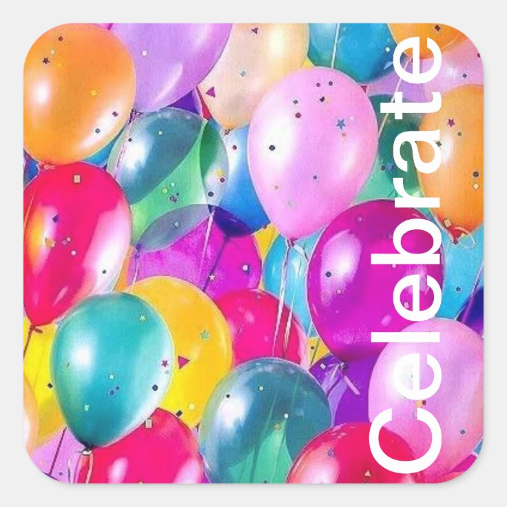 Balloon Celebration Stickers | Zazzle