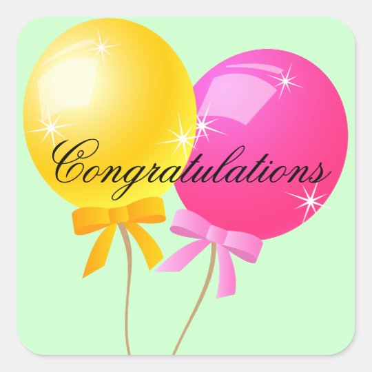 Balloon Congratulations Sticker | Zazzle.com
