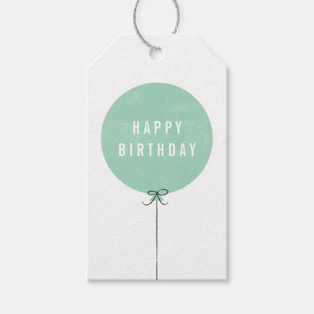 Balloon Gift Tag - Mint | Zazzle