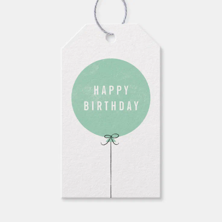 Balloon Gift Tag - Mint | Zazzle