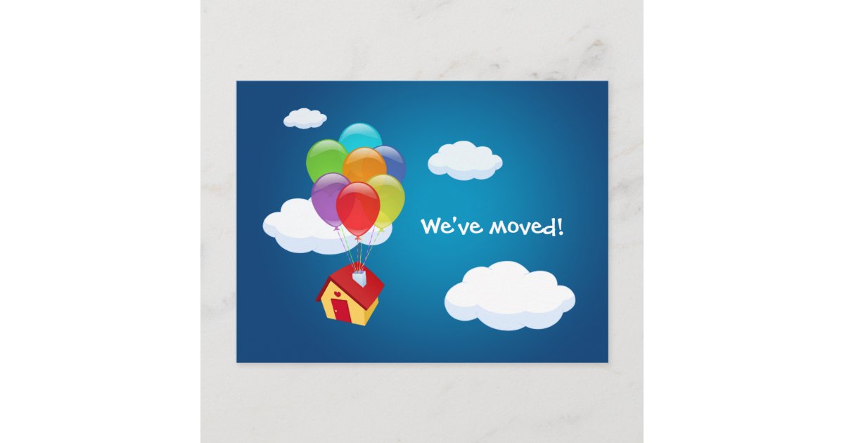 Balloon House - New Address announcement postcard | Zazzle