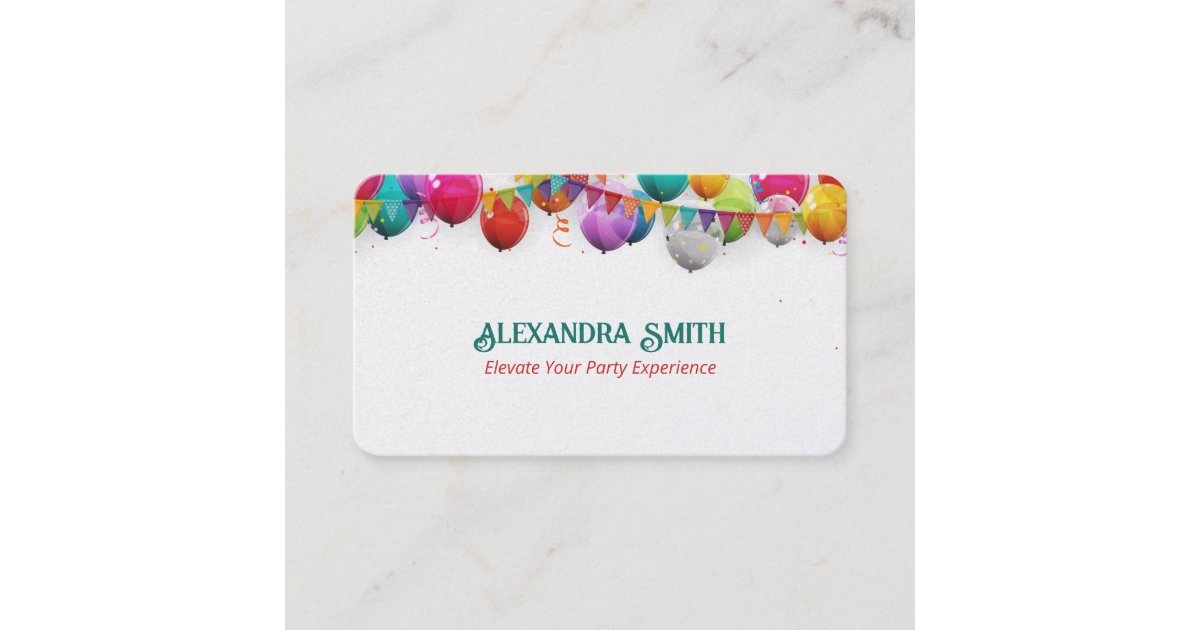 Balloon Kids Party Business Card | Zazzle