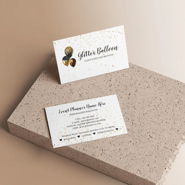 Balloon Party Decoration Event Planner Business Card | Zazzle
