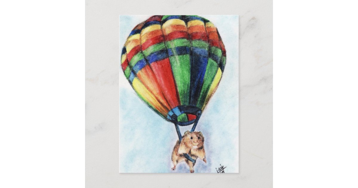 Balloon Ride (Hamster) Postcards | Zazzle