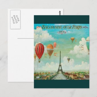 Ballooning Over Paris Postcard | Zazzle