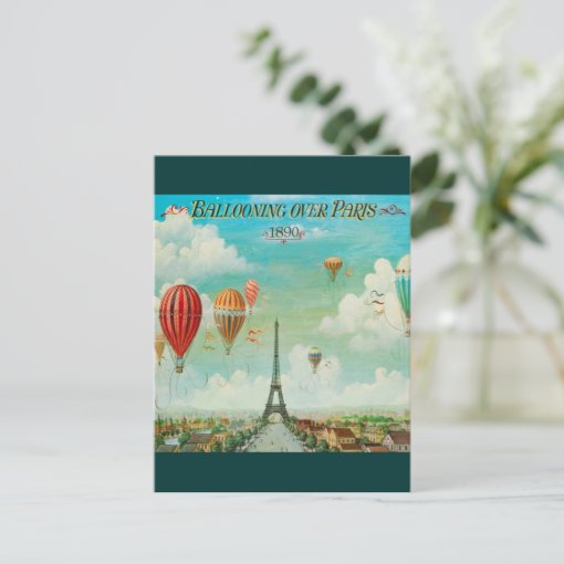 Ballooning Over Paris Postcard | Zazzle