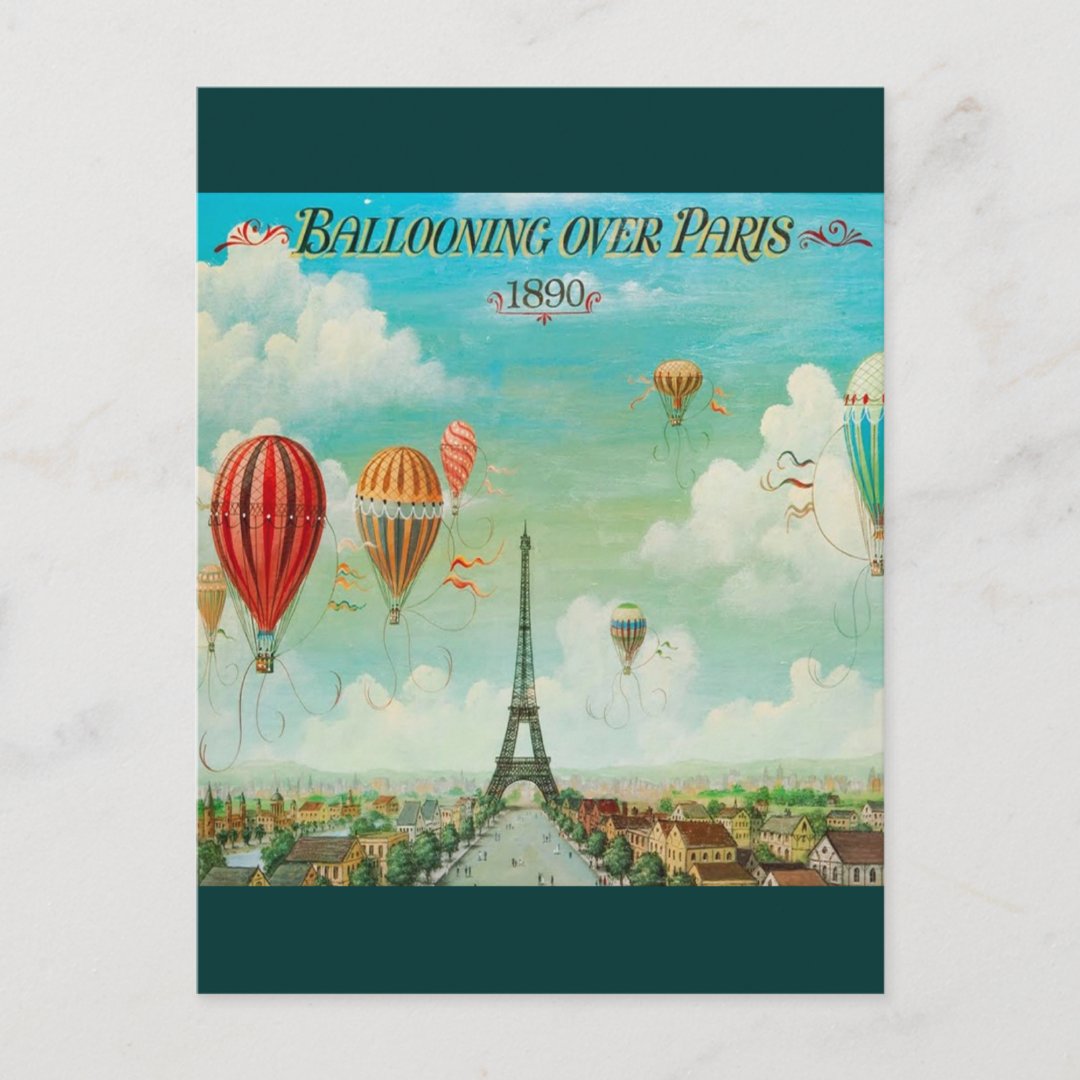 Ballooning Over Paris Postcard | Zazzle
