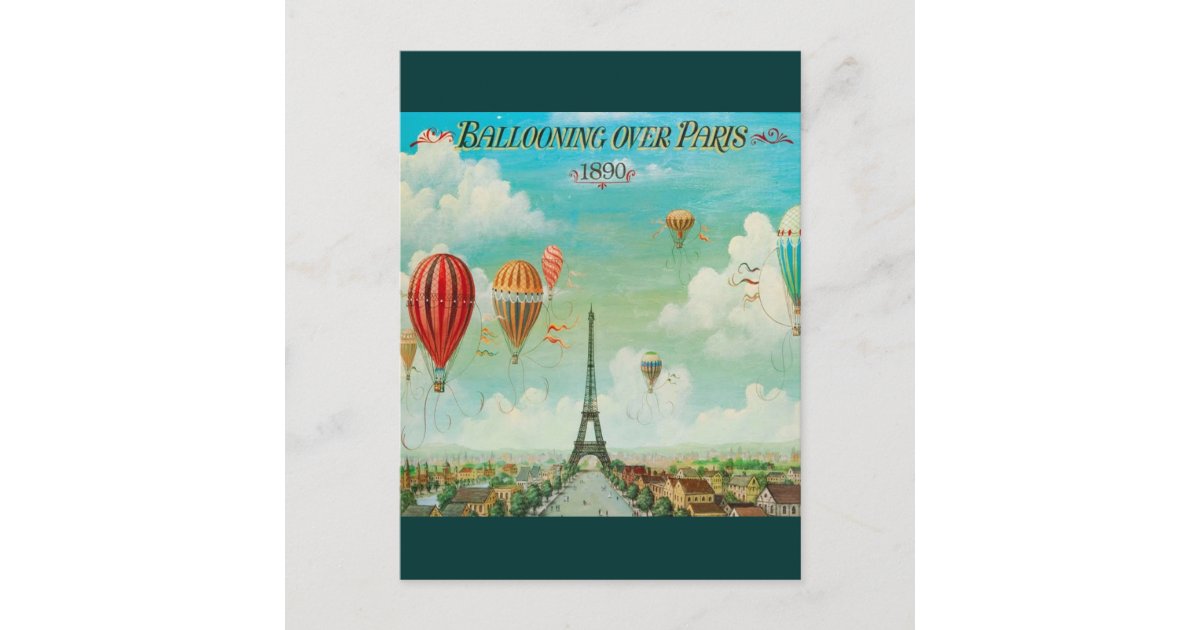 Ballooning Over Paris Postcard | Zazzle
