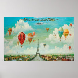 Ballooning Over Paris Poster | Zazzle