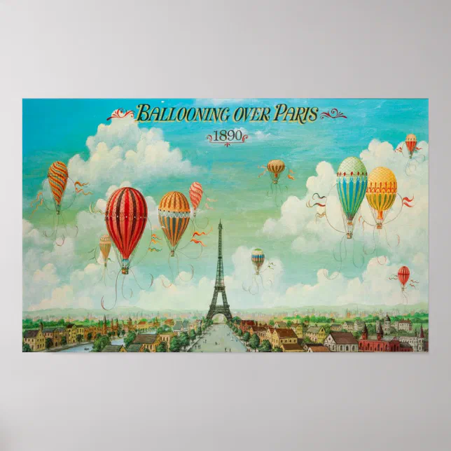 Ballooning Over Paris Poster | Zazzle