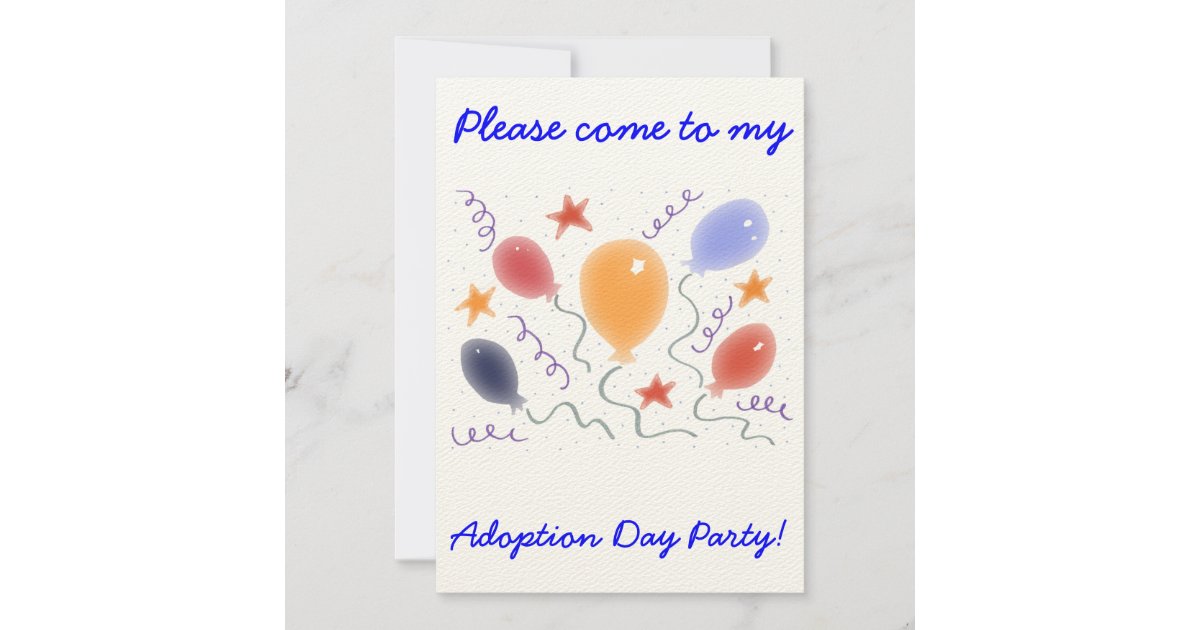 Balloons Adoption Day Party invitation | Zazzle