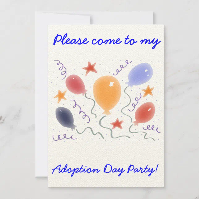 Balloons Adoption Day Party invitation | Zazzle
