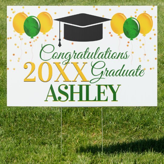 Balloons and Confetti Congratulations Graduate Sign | Zazzle.com