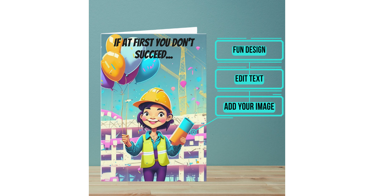 Balloons and Female Engineer Birthday Card | Zazzle