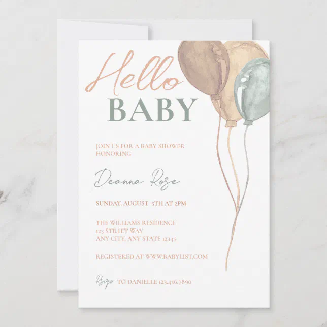 Balloons Baby Shower Invitation | Zazzle