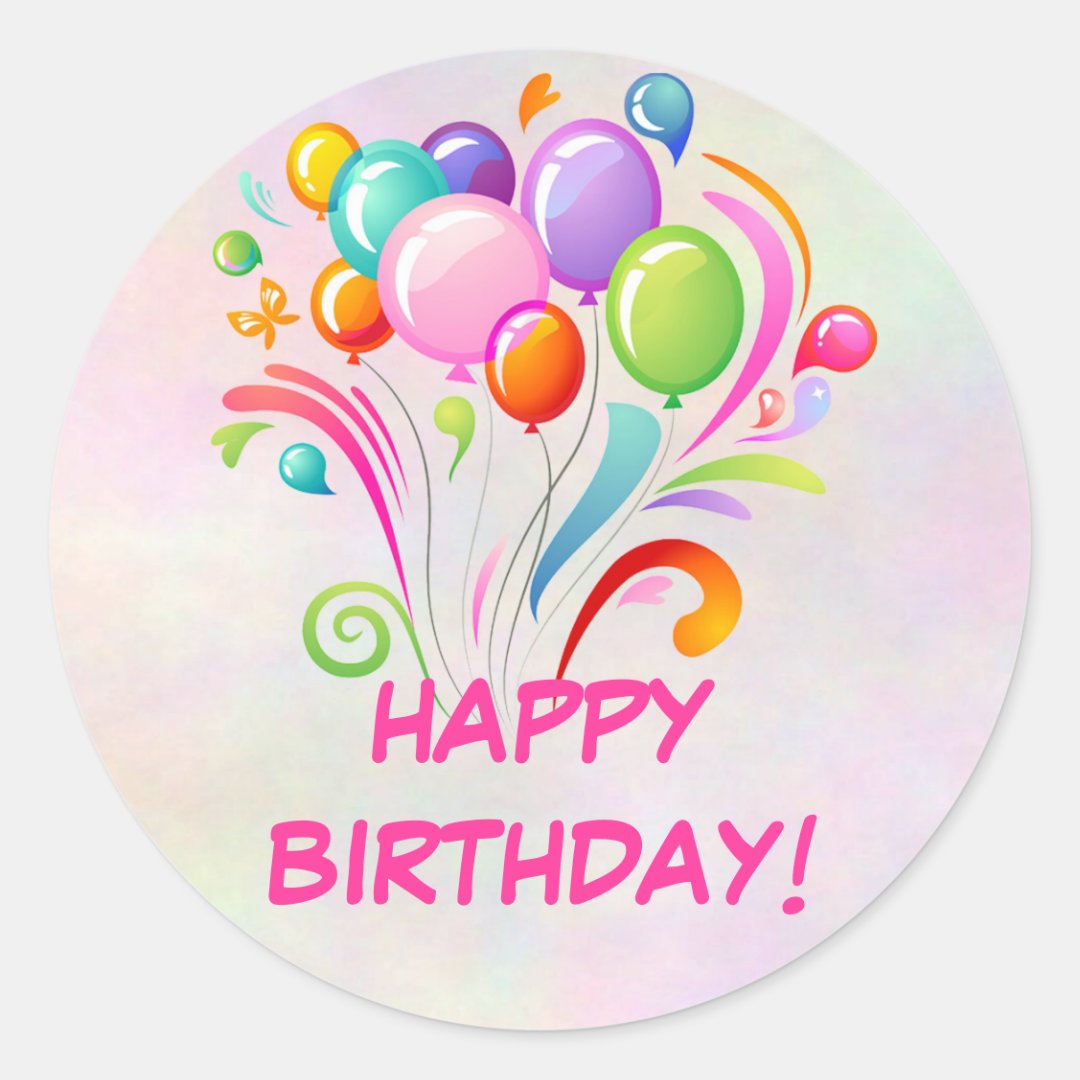 Balloons Birthday Stickers | Zazzle