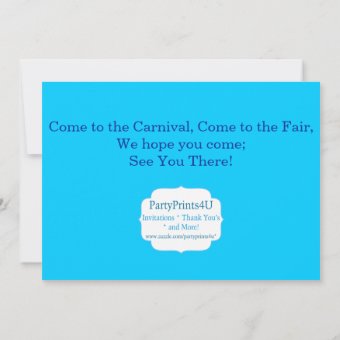 Balloons, Carousel, Carnival Circus Birthday Party Invitation | Zazzle