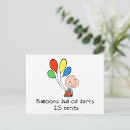 Balloons full of farts postcard | Zazzle