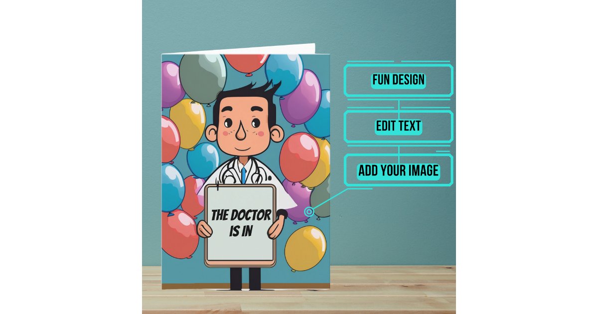 Balloons Funny Doctor Birthday Card | Zazzle