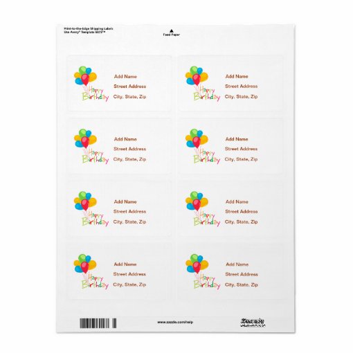 Balloons Happy Birthday Label | Zazzle