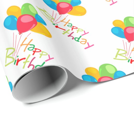 Balloons Happy Birthday Wrapping Paper | Zazzle.com