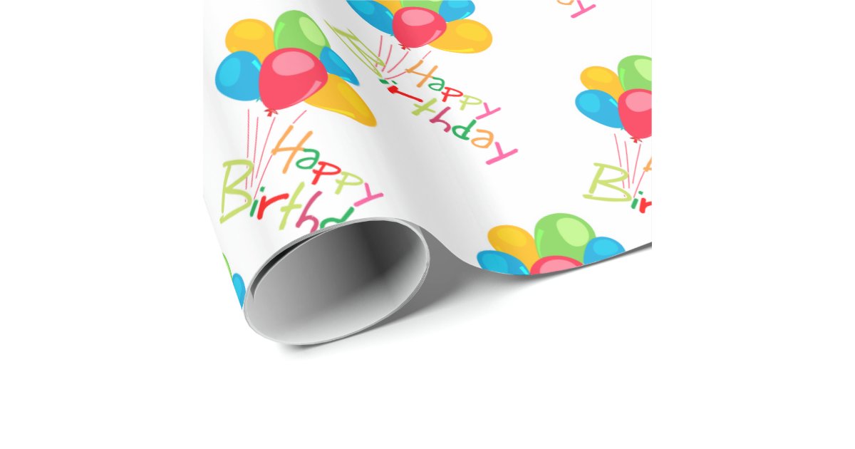 Balloons Happy Birthday Wrapping Paper | Zazzle