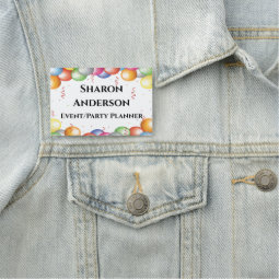 Balloons Party Celebration Design Name Tag | Zazzle