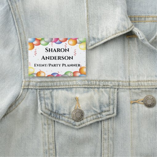 Balloons Party Celebration Design Name Tag | Zazzle