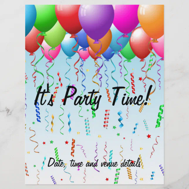 Balloons Party flyer | Zazzle