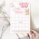 Balloons pink teddy bear baby shower bingo game | Zazzle