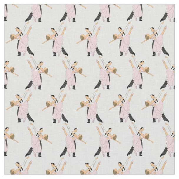 Ballroom Dance Couple Stage Lights And Music Fabric | Zazzle