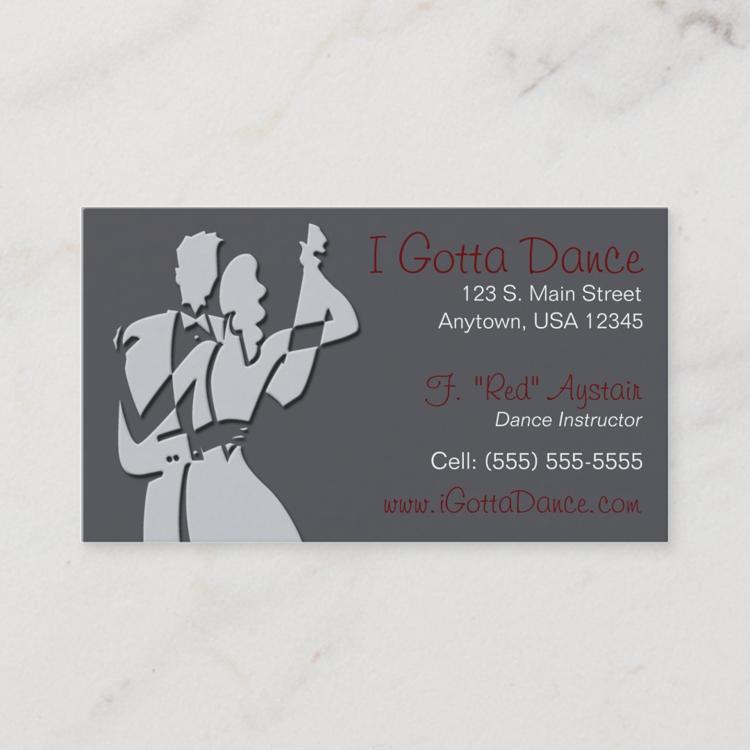 Ballroom Dance Instructor Business Card | Zazzle