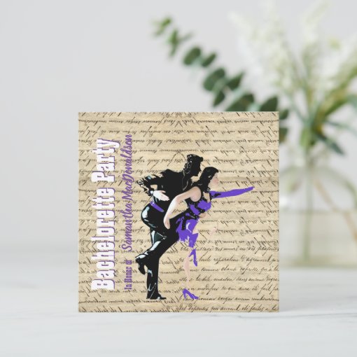 Ballroom dancers bachelorette party invitation | Zazzle
