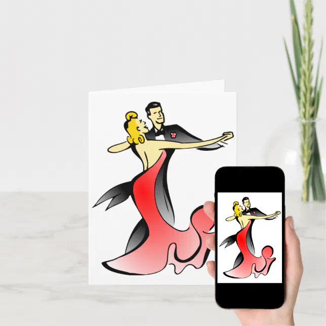 Ballroom Dancers dancing couple swing dance Card | Zazzle