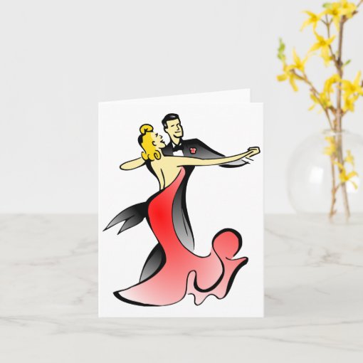 Ballroom Dancers dancing couple swing dance Card | Zazzle