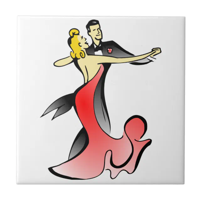 Ballroom Dancers dancing couple swing dance Ceramic Tile | Zazzle