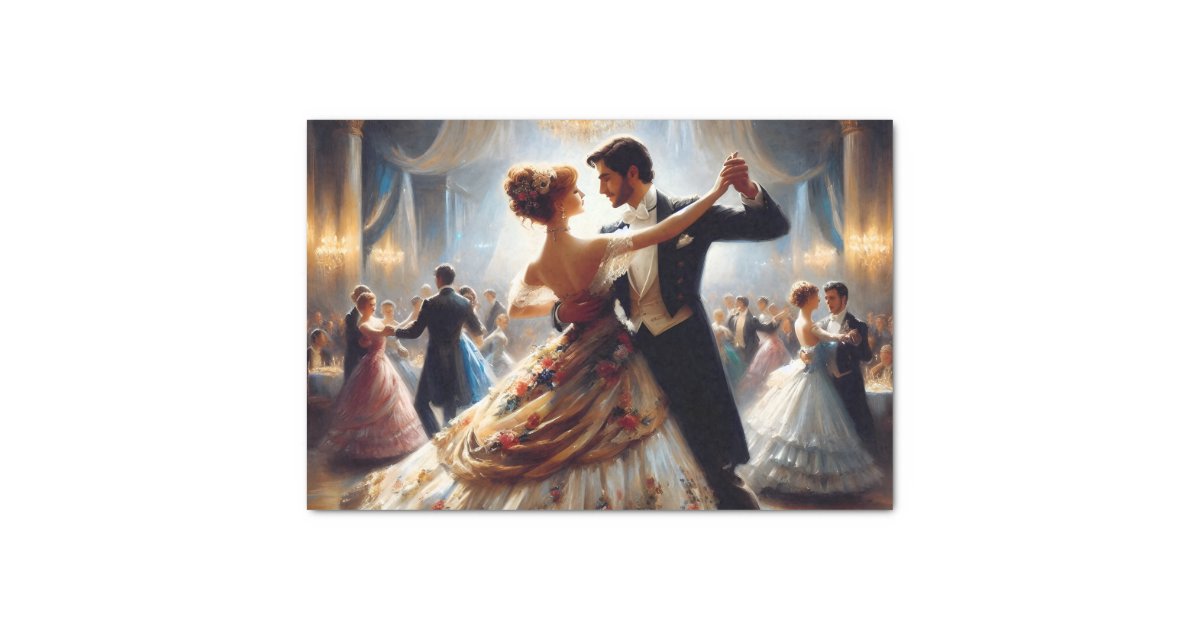 Ballroom Dancing Ephemera Furniture Decoupage Tissue Paper | Zazzle