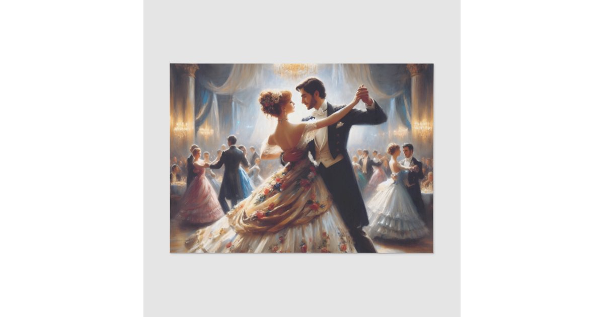 Ballroom Dancing Ephemera Furniture Decoupage Tissue Paper | Zazzle