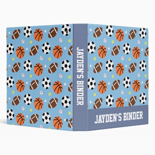 Balls Pattern Sports Themed Binder | Zazzle