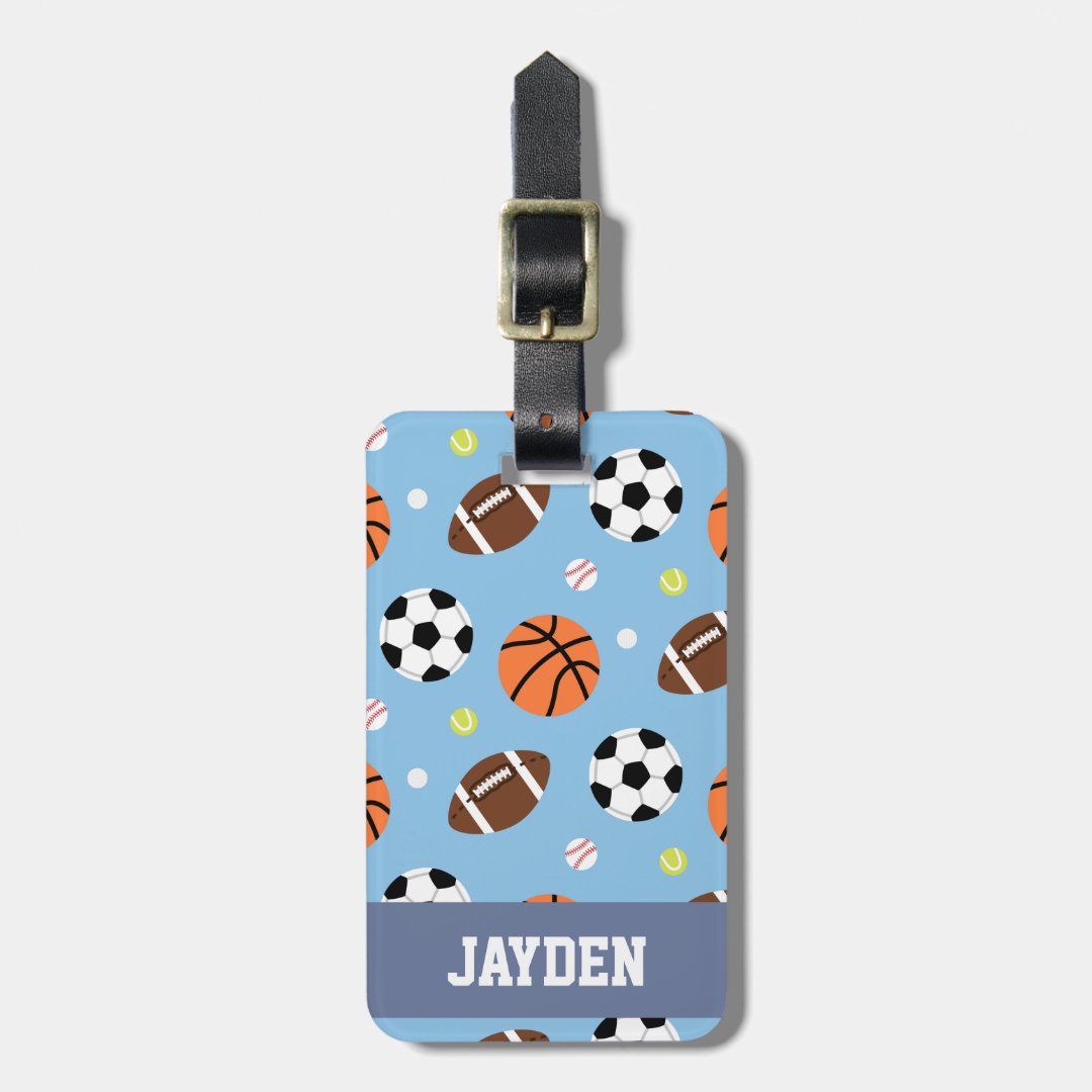 Balls Sports Themed Pattern For Boys Luggage Tag | Zazzle