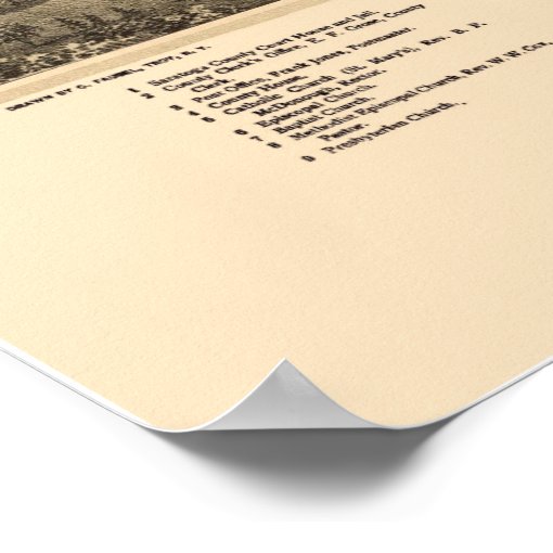 Ballston Spa, NY Panoramic Map - 1890 Poster | Zazzle