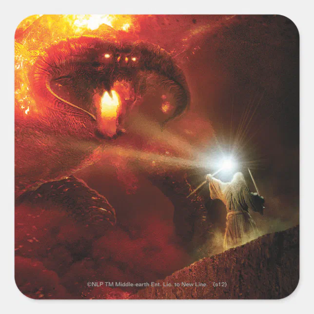 Balrog Versus GANDALF™ Square Sticker | Zazzle