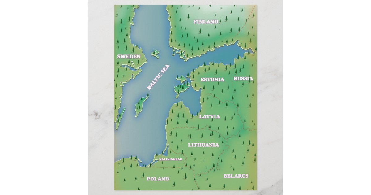 Baltic sea map letterhead | Zazzle