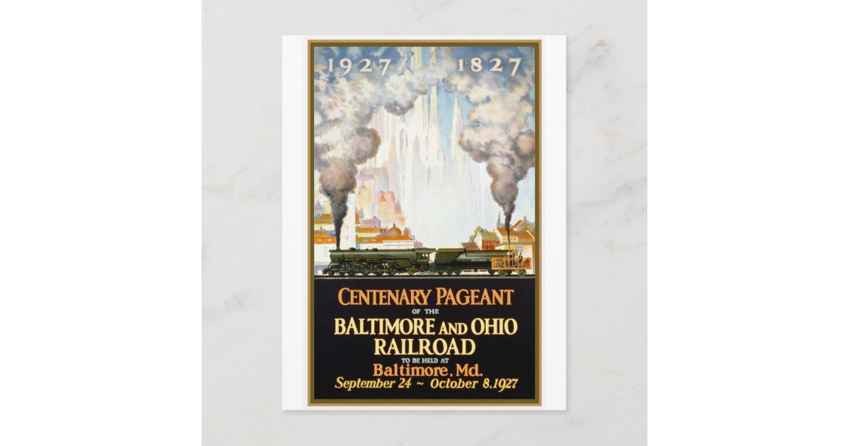 "Baltimore and Ohio Railroad Centenary" Postcard | Zazzle