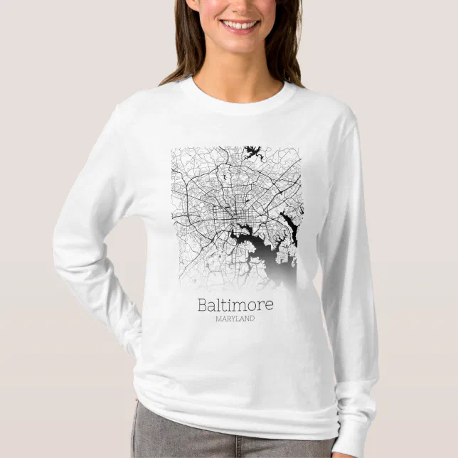 Baltimore City Map T-Shirt | Zazzle