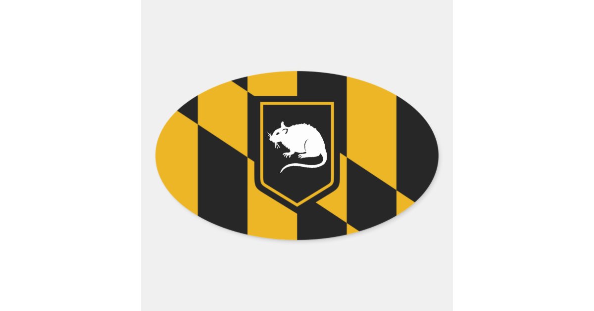 Baltimore Flag Rat Oval Sticker | Zazzle