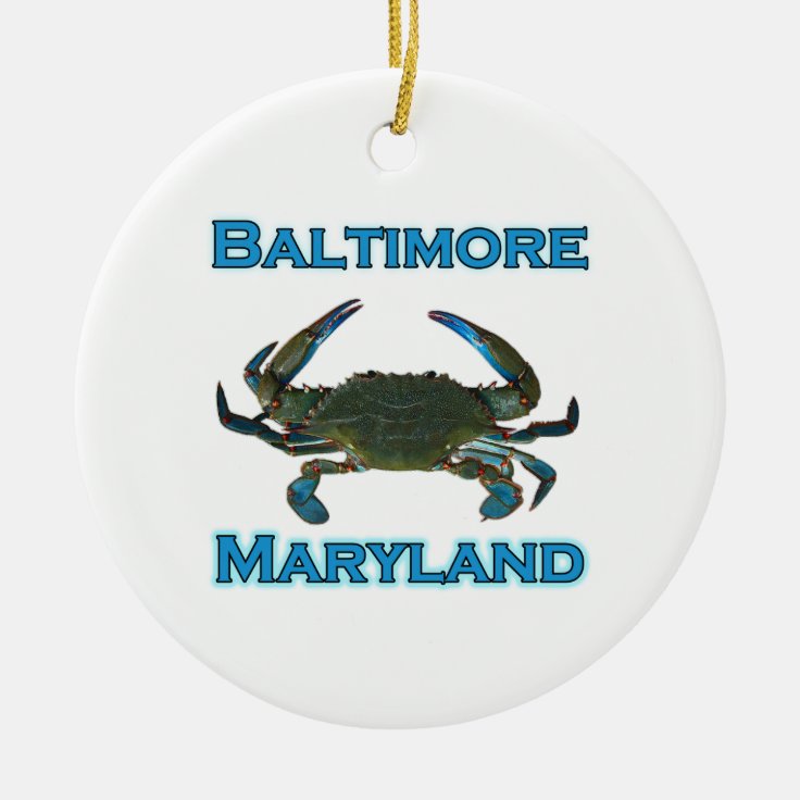 Baltimore Maryland Blue Crab Logo Ceramic Ornament | Zazzle