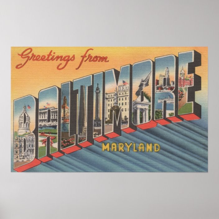 Baltimore, Maryland - Large Letter Scenes 2 Poster | Zazzle.com