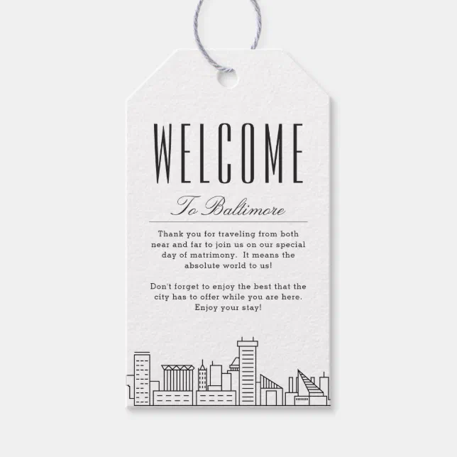 Baltimore Wedding | Welcome Message Gift Tags | Zazzle