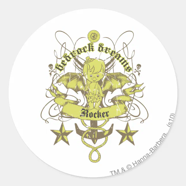 Bam Bam Bedrock Dreams Classic Round Sticker | Zazzle